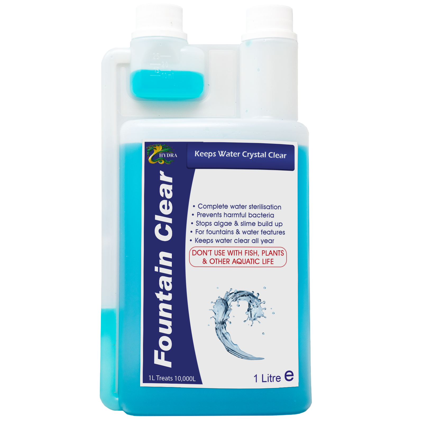 Hydra Fountain Clear - Fountain Cleaner -1ml Treats 10/30 Litres | eBay