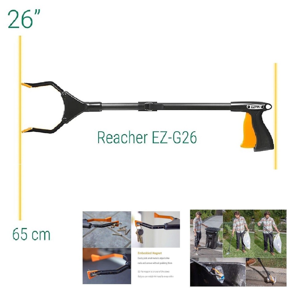 Industrial Heavy Duty Pick Up Tool Reacher Grabber Trash Rotating Head ...