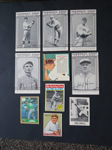 1950s-80s Vtg. lot 10 BASEBALL CARDS-HALL OF FAME EXHIBIT,BABE RUTH ...
