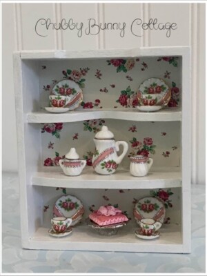 Shabby romantic cottage core Tiny rose tea set shelf | eBay