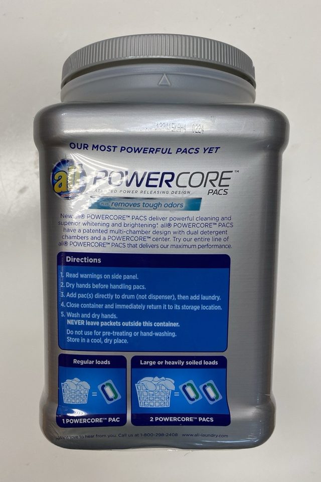 All Powercore Laundry Packs Laundry Detergent 50 Packs Removes Tough ...