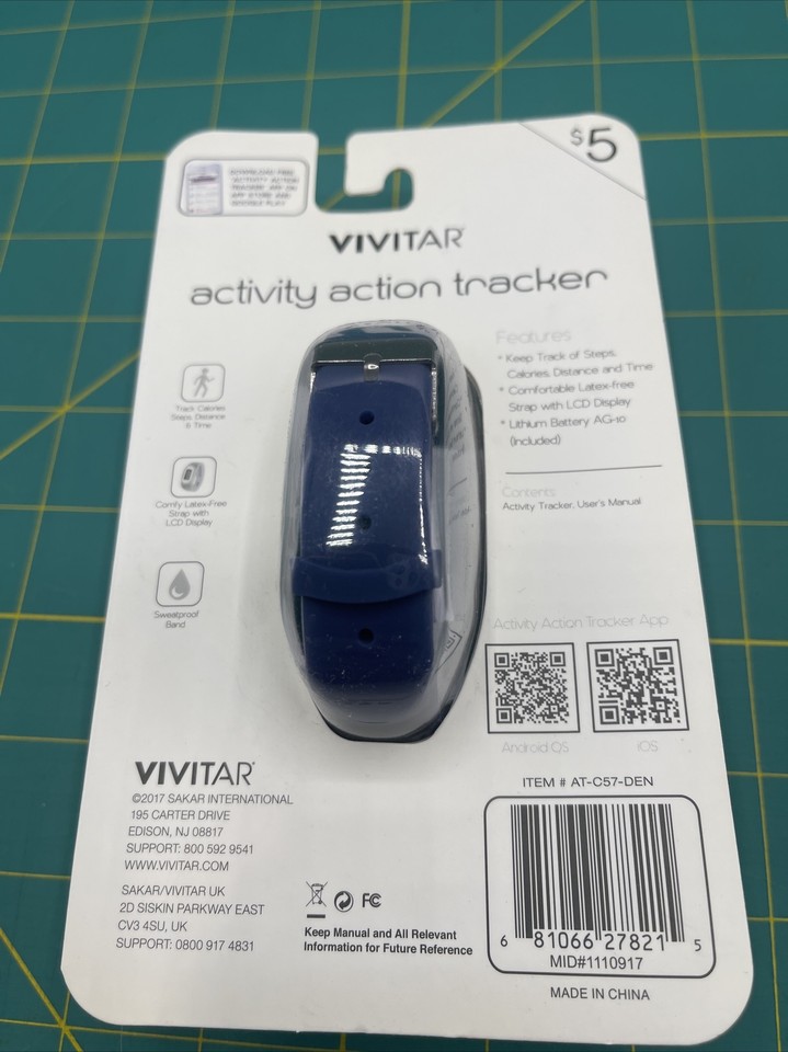 VIVITAR ACTIVITY ACTION TRACKER LCD WRIST WATCH BLUE BAND AT-057-DEN ...