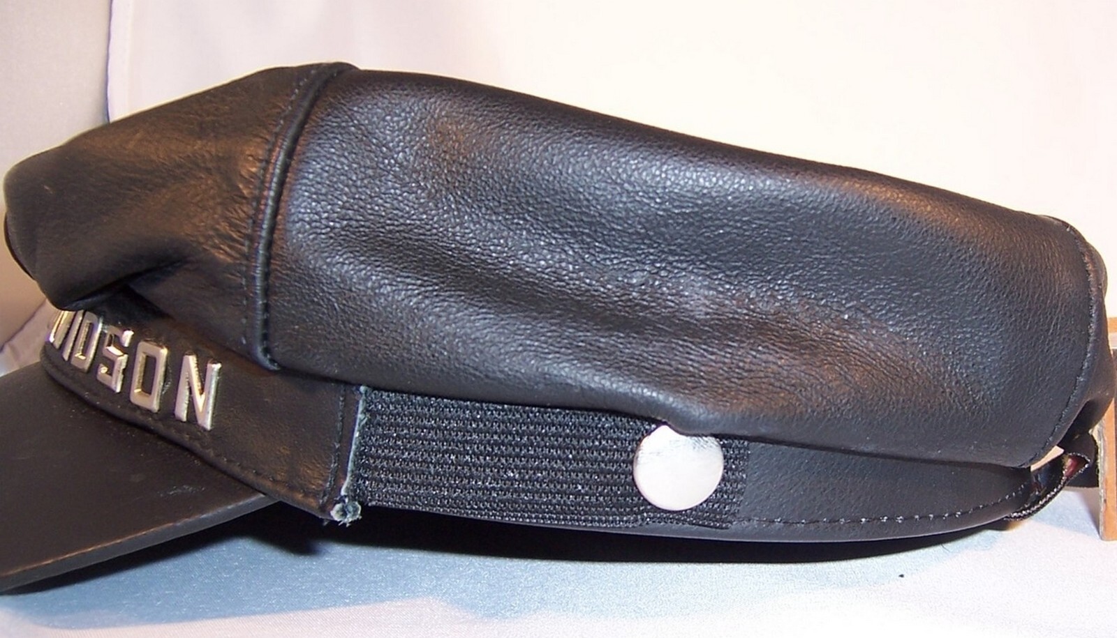 Harley Davidson LARGE VTG Leather Engineers Cap Captains Hat STROKER ...