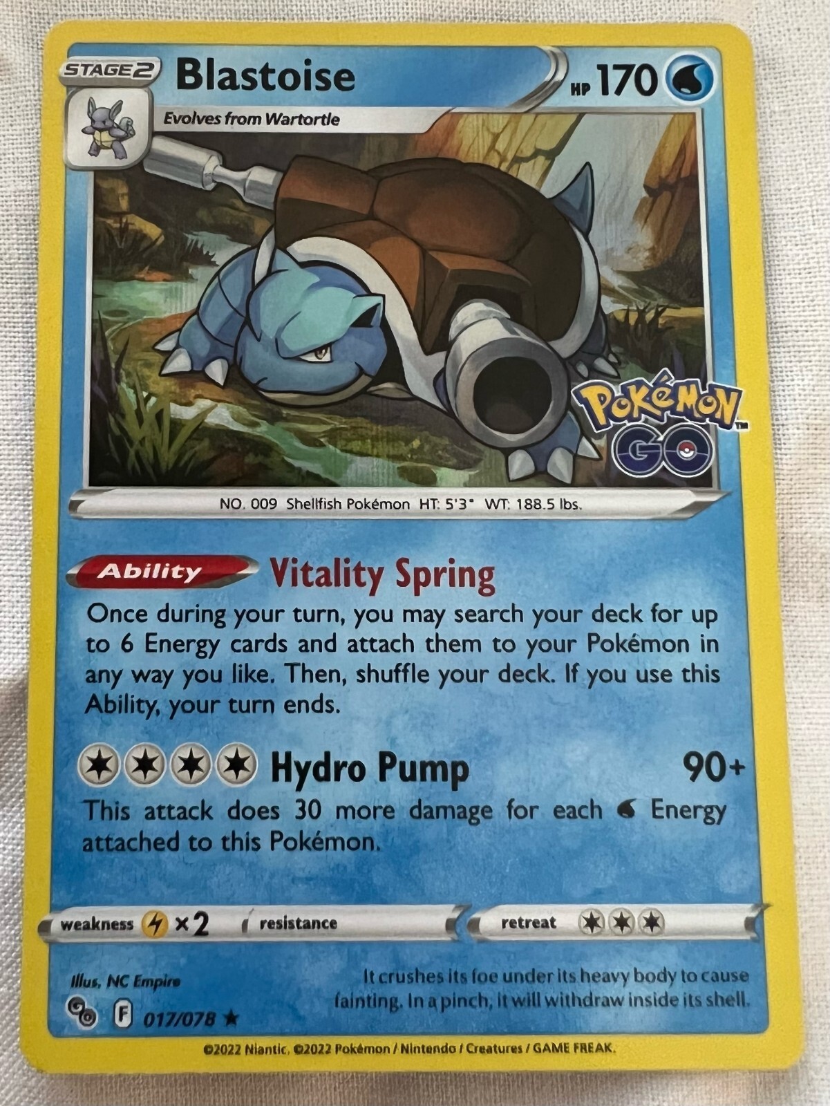 Blastoise - 017/078 - Holo Rare | Pokemon GO Pokemon TCG | eBay
