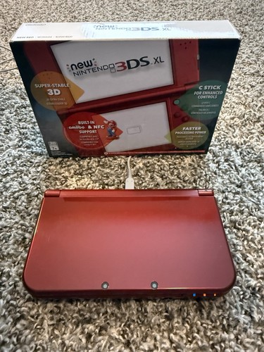 Nintendo New 3DS XL Red In Box With Charger Stylus US Model | eBay