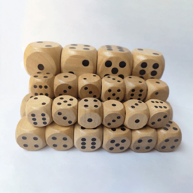 Large Wooden Dice Six Sided Spot Dice D6 RPG for Board Games 18mm 20mm ...