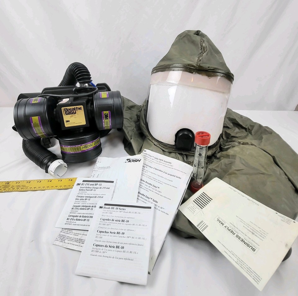 3M Breathe Easy Turbo Unit P/N 022-00-03 /w Mask Hood Respirator System ...