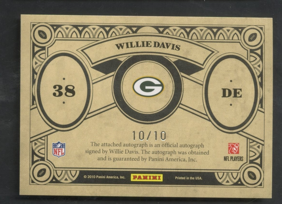 2010 Panini Crown Royale Willie Davis Majestic Auto /10 #38 | eBay