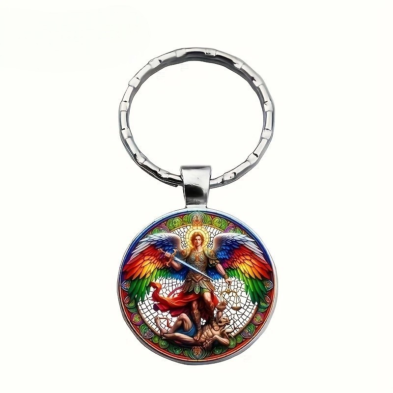 Archangel Michael Pattern Keyring Keychain Charm | eBay
