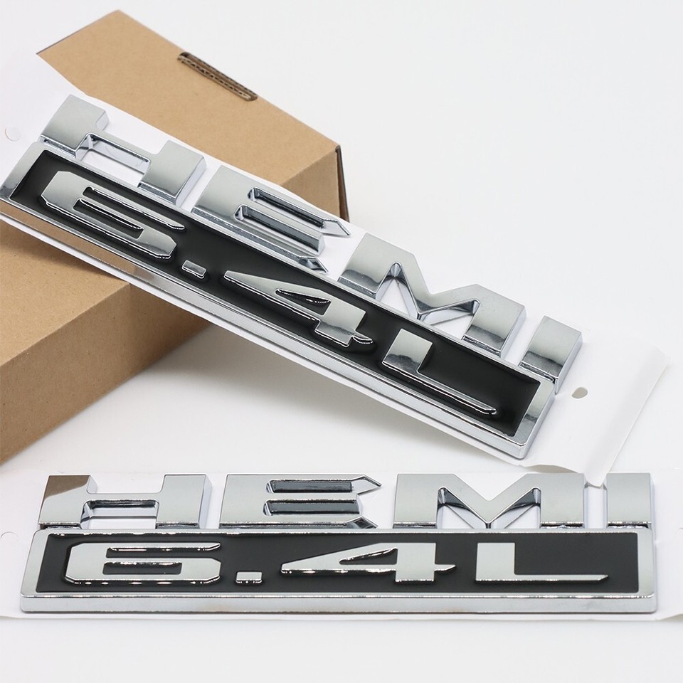 2X Chrome Black Side Fender Emblems Badge Fits for RAM 1500 2500 3500 ...