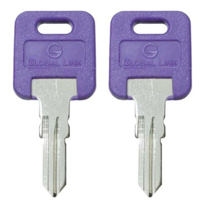 1 Pair (2 keys) Global Link OEM Precut PURPLE Keys RV Trailer Camper ...