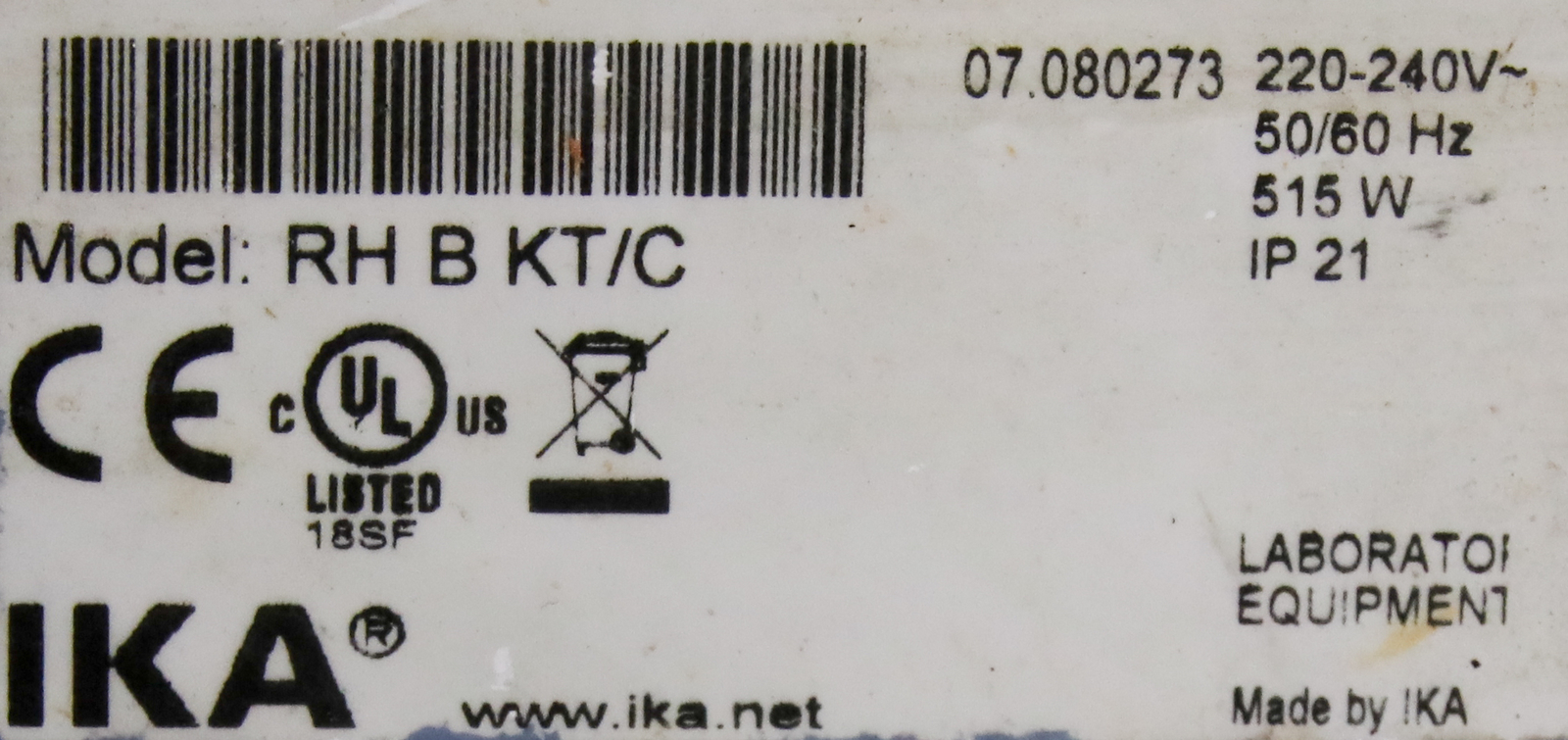 12193 IKA Magnetisch Rührer, 220-240V, 515W Rh B KT / C | eBay.de