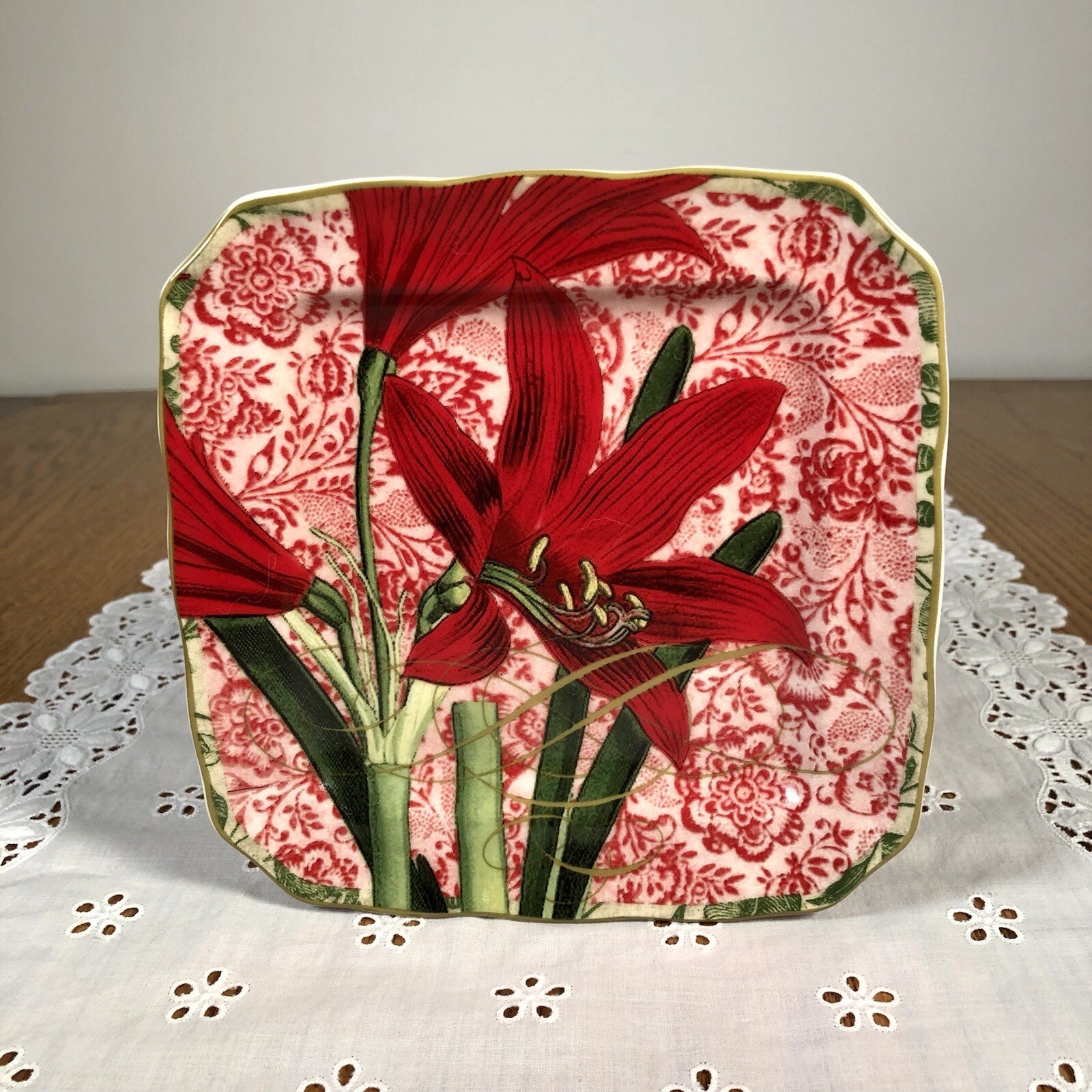 REPLACEMENT 222FIFTH Holiday Decoupage porcelain appetizer dessert plate | eBay