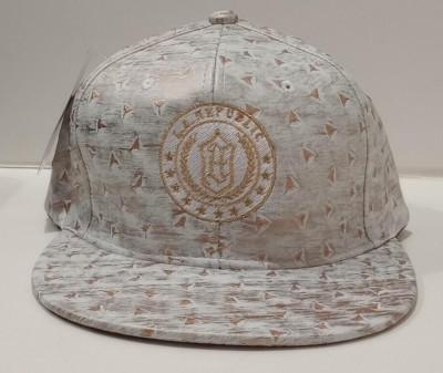 Snapback Hat with Gold Accents-White | eBay