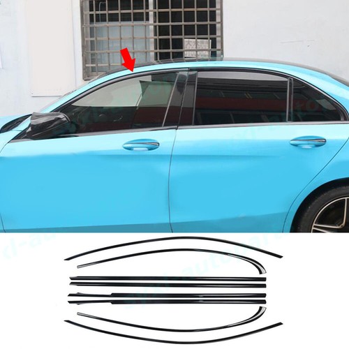 Steel Black Windows Strip Cover Trim For Mercedes-Benz 2015-2021 C ...