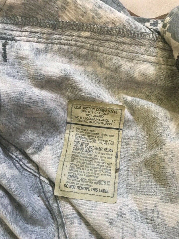 US ARMY COMBAT AIRCREW ACU COAT A2CU SHIRT FLIGHT SUIT NSN 8415-01-526 ...