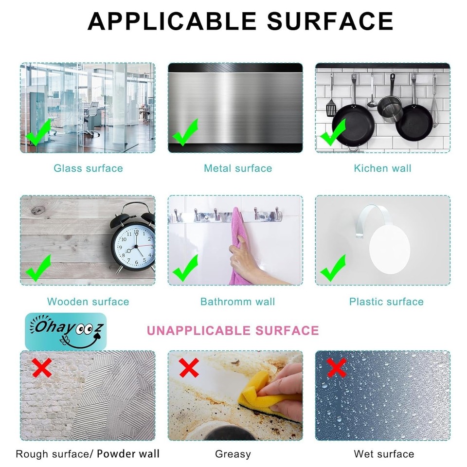 Extra Strong Double Sided Tape Heavy Duty Removable 10FT, Clear Sticky ...