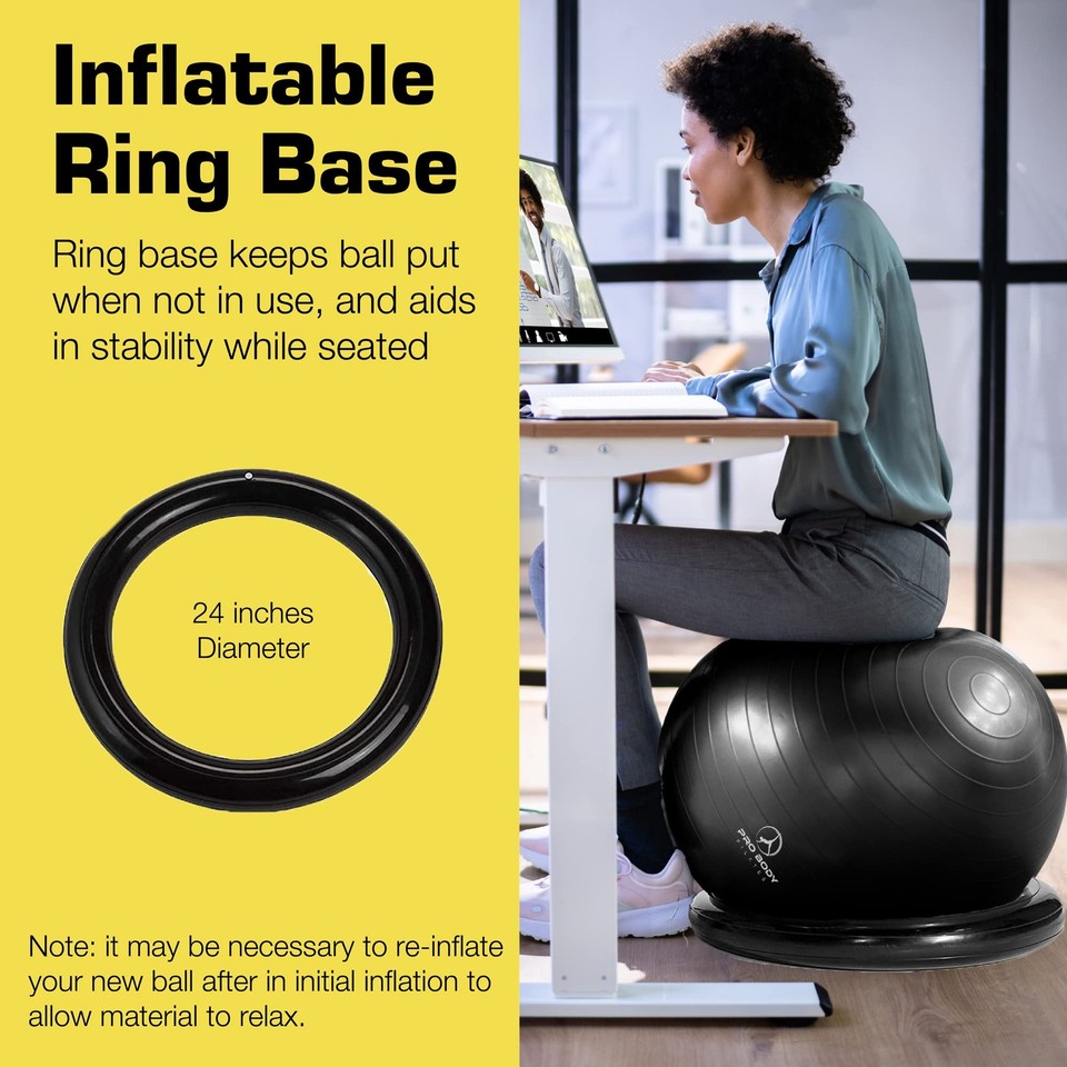Ball Yoga Ball Chair Exercise Ball Chair with Base or Stand for Home ...