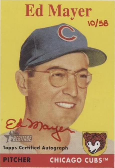 2007 Topps Heritage - Real One Autographs Ed Mayer #ROA-EM Red Ink /58 ...