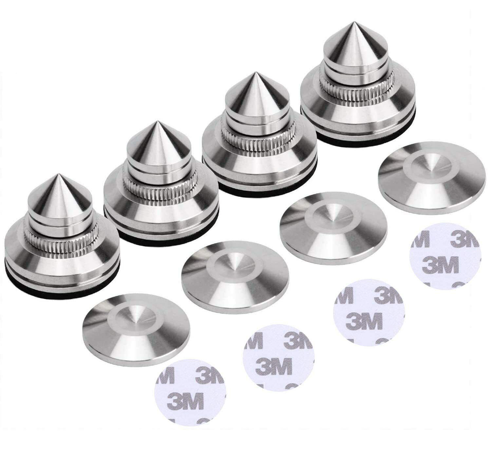 4pcs Adjustable Stainless Steel HIFI Speaker Turntable Isolation Feet ...