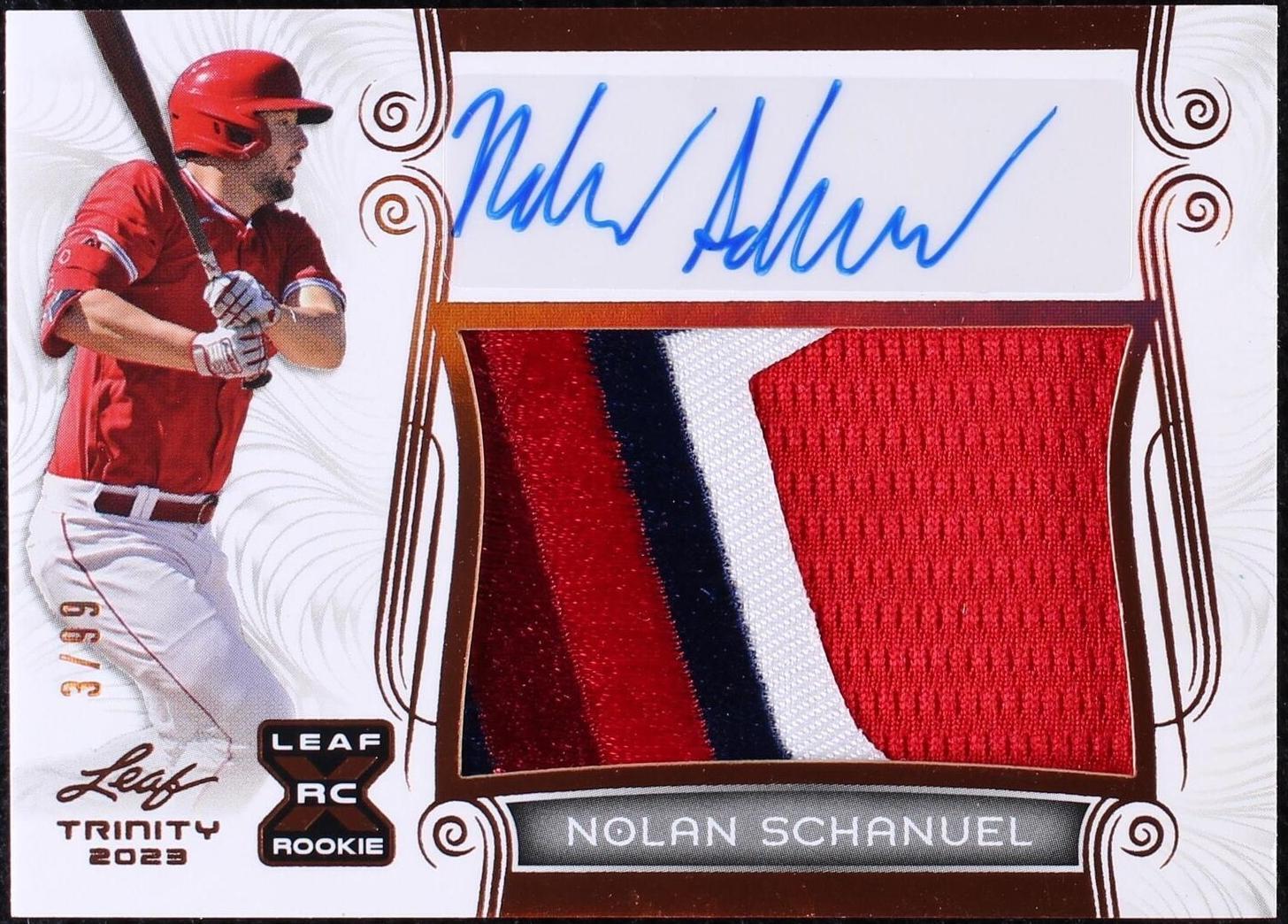 2023 Leaf Trinity - Patch Autographs Nolan Schanuel #PA-NS1 Bronze ...
