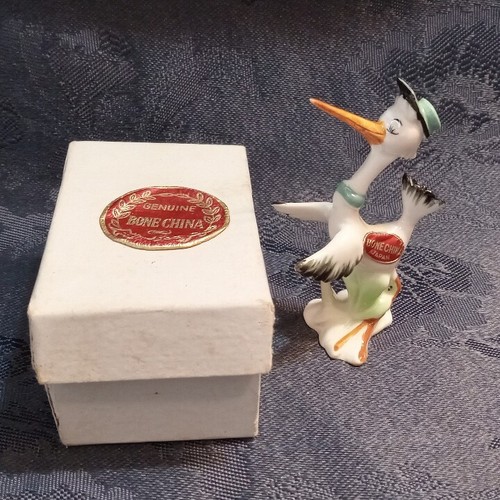 Vintage STORK Tiny Bone China Mini Figurine w/Japan Sticker and Box | eBay