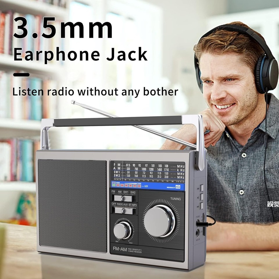 Portable AM FM Radio, Shortwave Transistor Radio with Best Reception ...