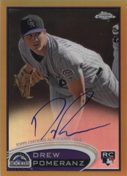 2012 Topps Chrome - Drew Pomeranz #155 Rookie Autographs Gold Refractor ...
