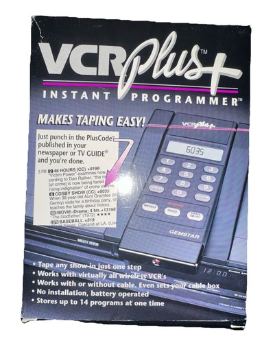 Vintage Gemstar VCR Plus + Instant Programmer Factory Sealed 1991 VHS ...