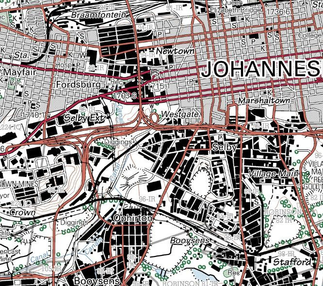 South Africa Official Topographic Map of Johannesburg 1:50,000 | eBay
