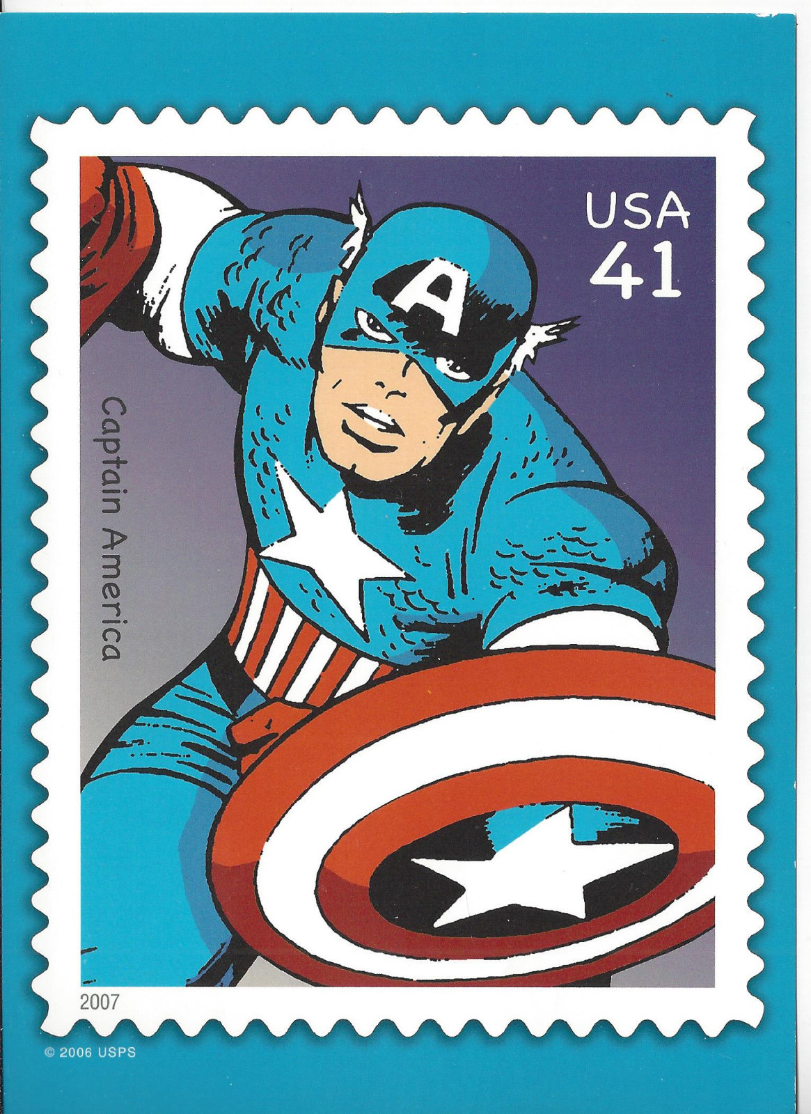 Captain America Marvel Comics USPS 41c Stamp Postcard With Shield | eBay