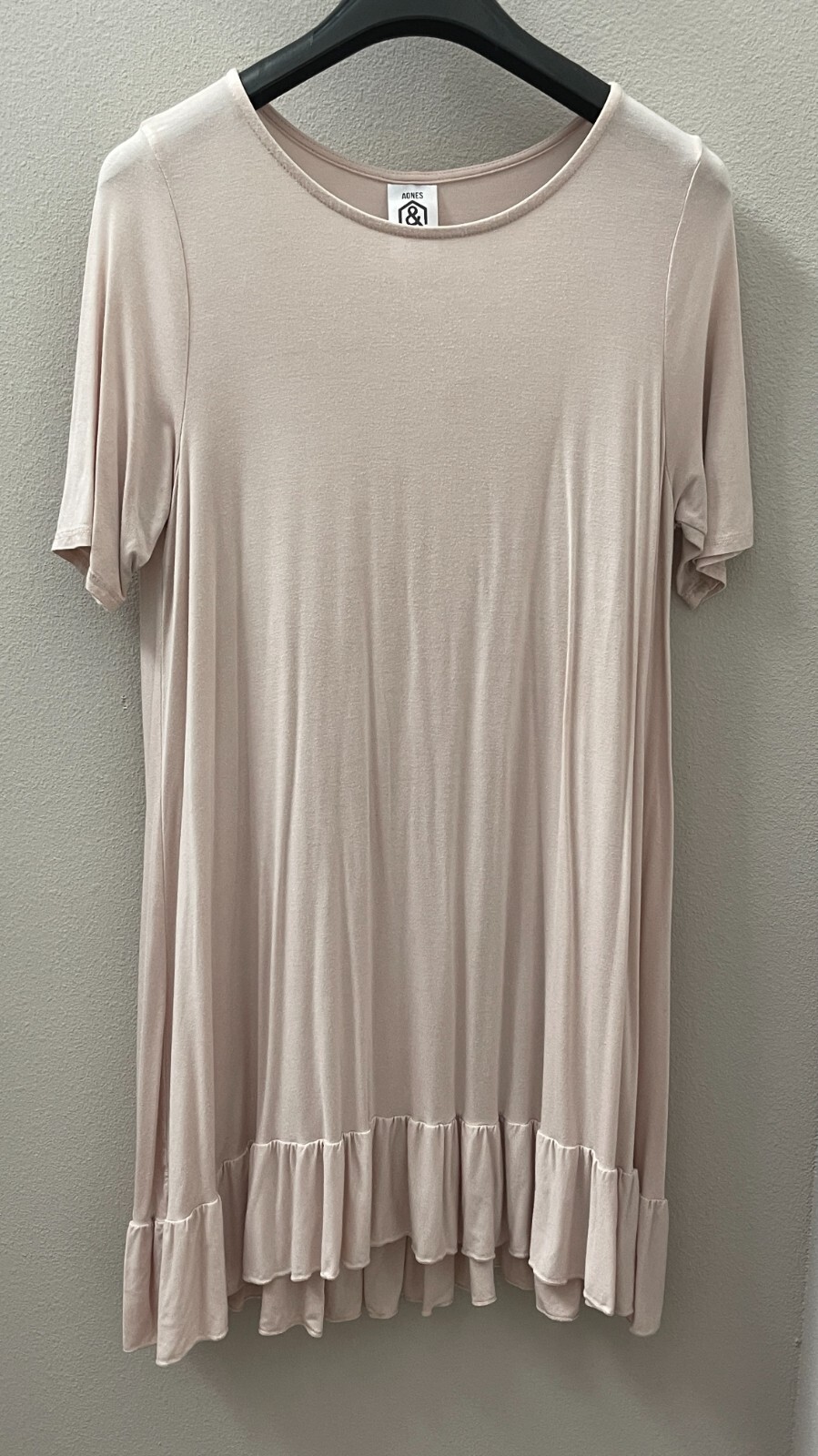 Agnes & Dora Short Sleeve Light Pink Ruffle Tunic Top… - Gem