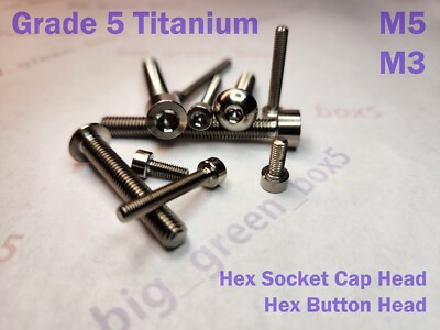 M3 M5 Titanium Hex Socket Head Cap & Button Head Screws, GR 5, DIN 912 ...