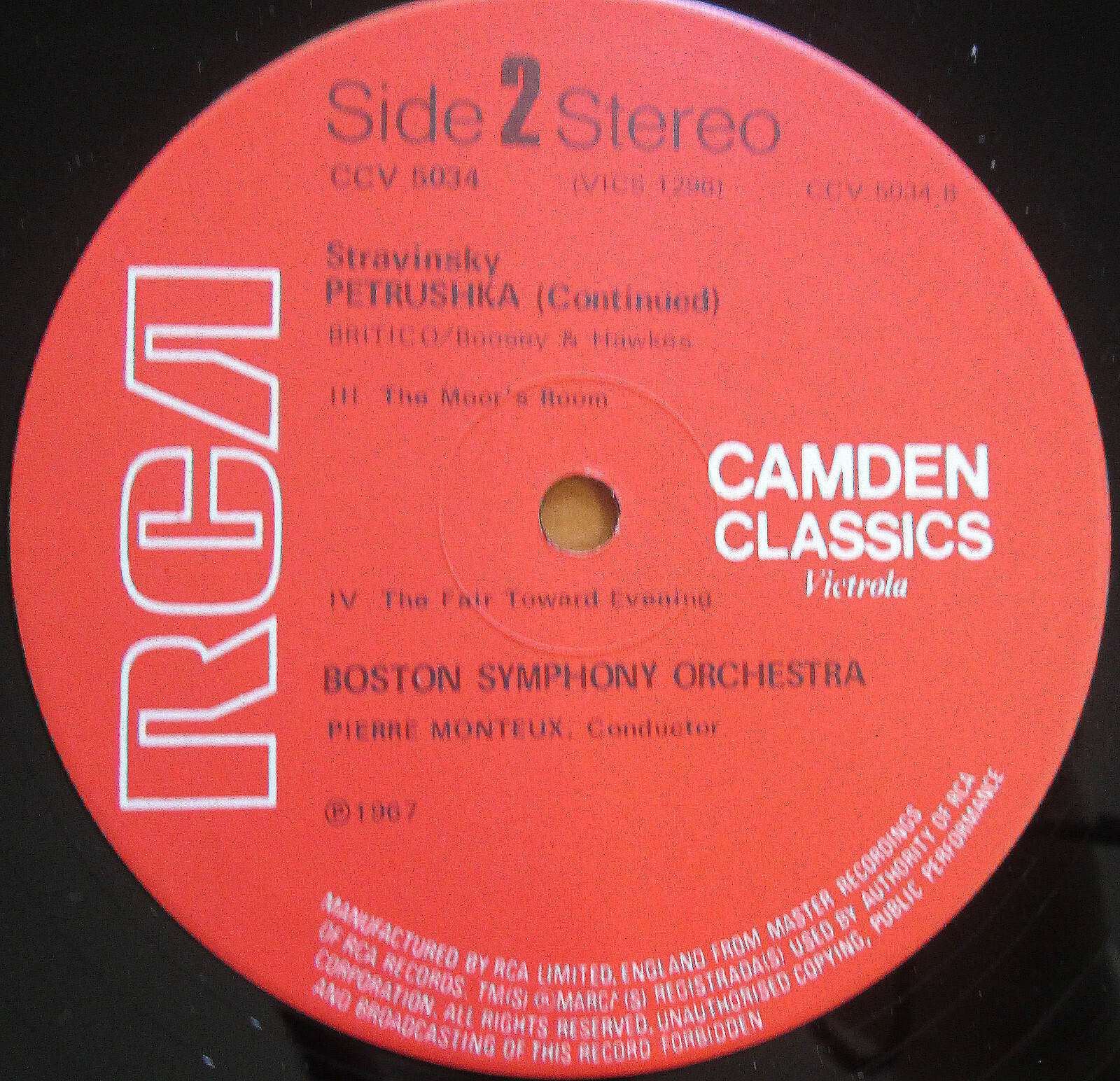CCV 5034 Stravinsky Petrushka Complete Pierre Monteux RCA Stereo Vinyl ...