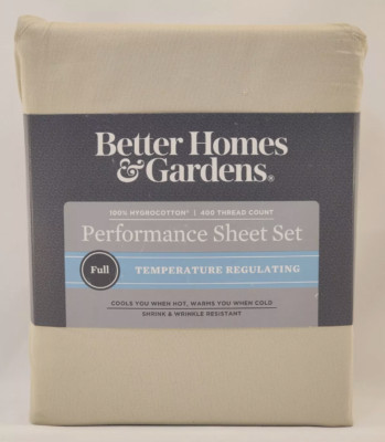 Better Homes & Gardens Temp Control Full Sheet Set Beige 400TC | eBay