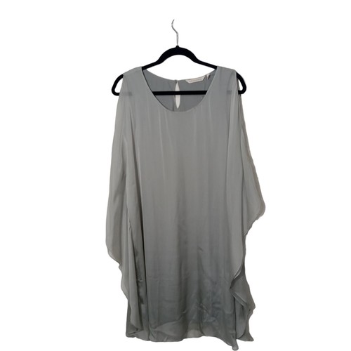 Soft Surroundings Morlaix Silk Dress Size Small Sage Green Lined Flowy ...