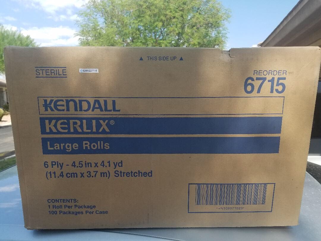 Box Of 100 Kendall Kerlix 6715 Large Rolls 6 Ply 4.5in X 4.1 yd ...