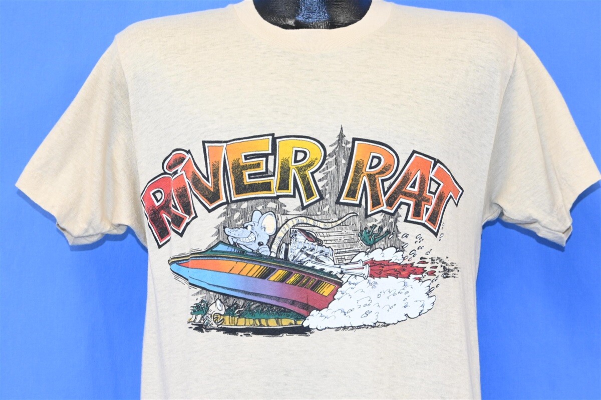 vintage 70s RIVER RAT BOATING SPEED BOAT MOTORBOAT CA… - Gem