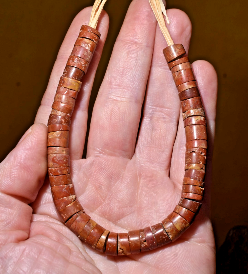 Antique Hand Cut Bauxite Brick Red Brown Stone Trade Beads Ghana ...