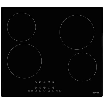 Abode Electric Hob Ceramic 4 Zone in Black 1800W LED Display A60EH301B ...