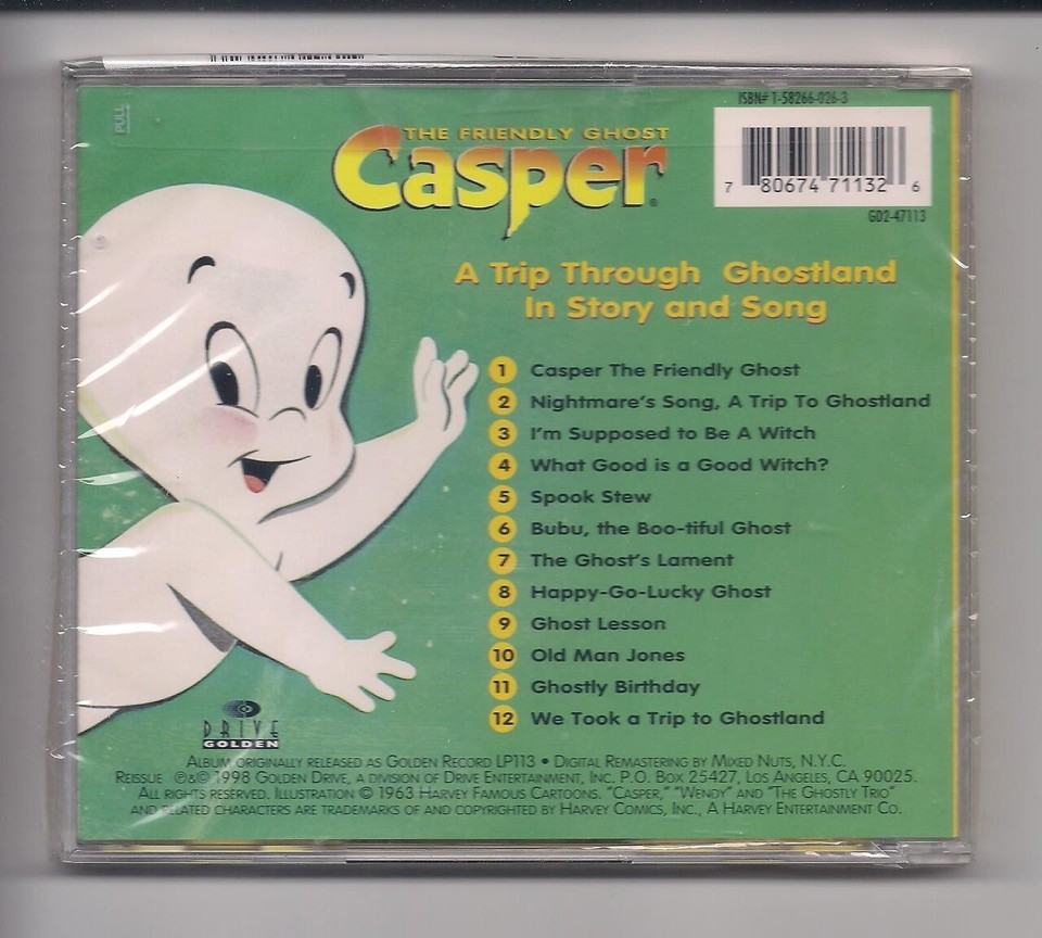 CASPER THE FRIENDLY GHOST - Original cartoon cast album CD rare SEALED ...