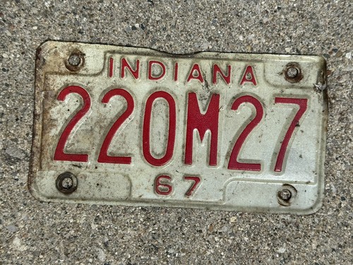 Vintage Dealer New Indiana Motorcycle License Plate 1967 | eBay
