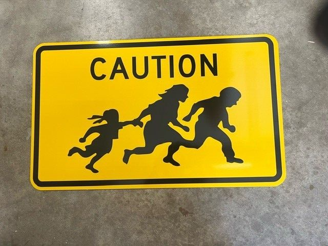 Illegal immigrant crossing sign 30" x 18" Interstate 5 Freeway ...