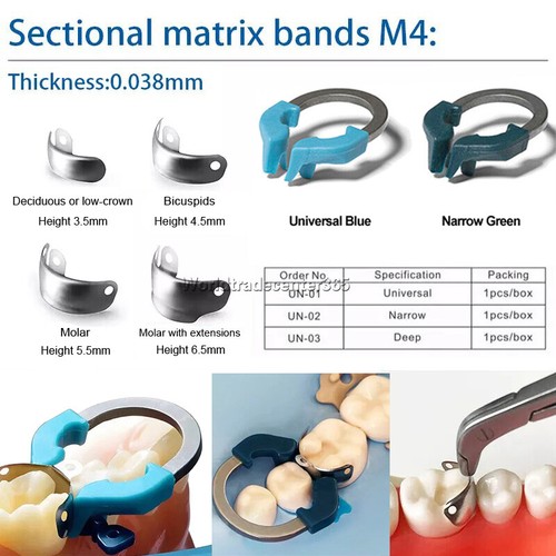 Dental Matrix Bands Ring Sectional Matrice Clamp Fit Garrison Palodent ...
