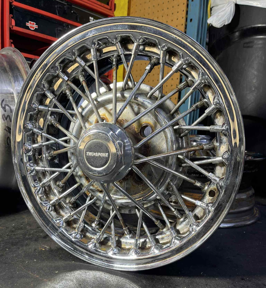 Truespoke Wire Wheels 14x6 4x114.3 Bolt-On 44-Spoke Chrome | eBay