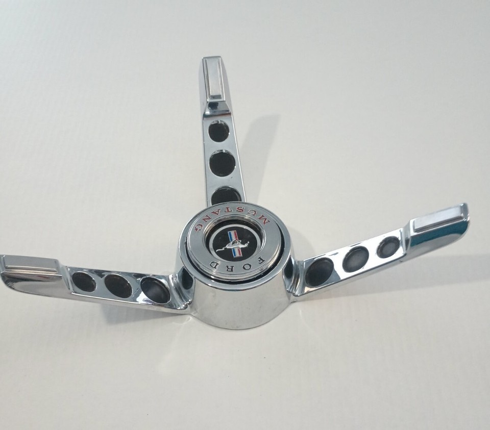 Vintage 60's 3 Spoke Ford Mustang Horn Steering Ring Chrome | eBay