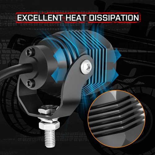 2x 20W LED Spot Motorcycle Light auxiliary Headlight Driving Fog Lamp ...