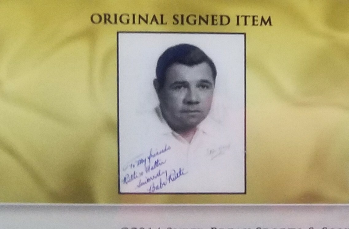 The Bar Signature Cut Babe Ruth Autograph 1/1 Gold BGS 9.5 JSA Auto ...