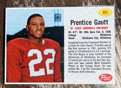 1955 Post Cereal Football #151 Prentice Gautt Vg Very Good Condition | eBay