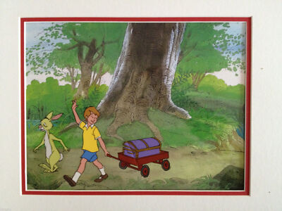 Animation CelChristopher Robbin Pulling a Wagon Walking with Rabbit | eBay